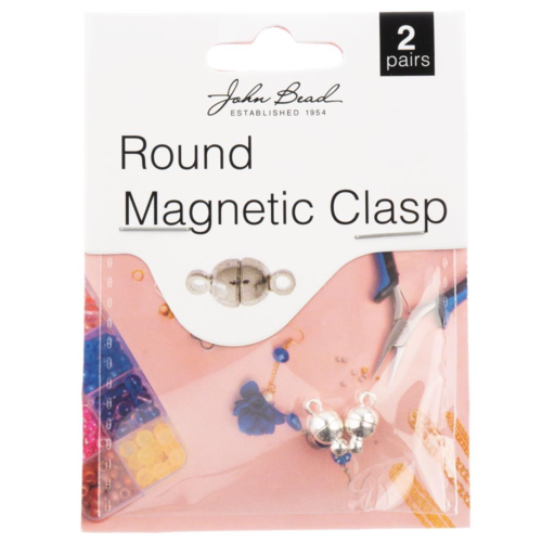 John Bead Round Magnetic Clasp 6x6.5mm 2 Pairs | The Ribbon Rose
